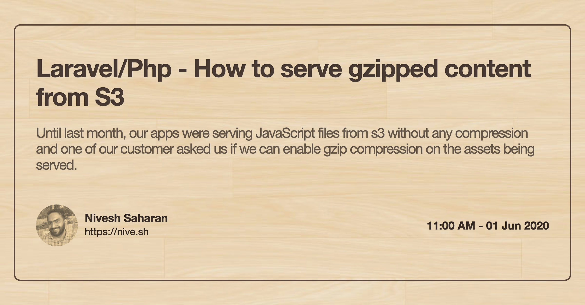 Laravel/Php - How to serve gzipped content from S3 - Nivesh